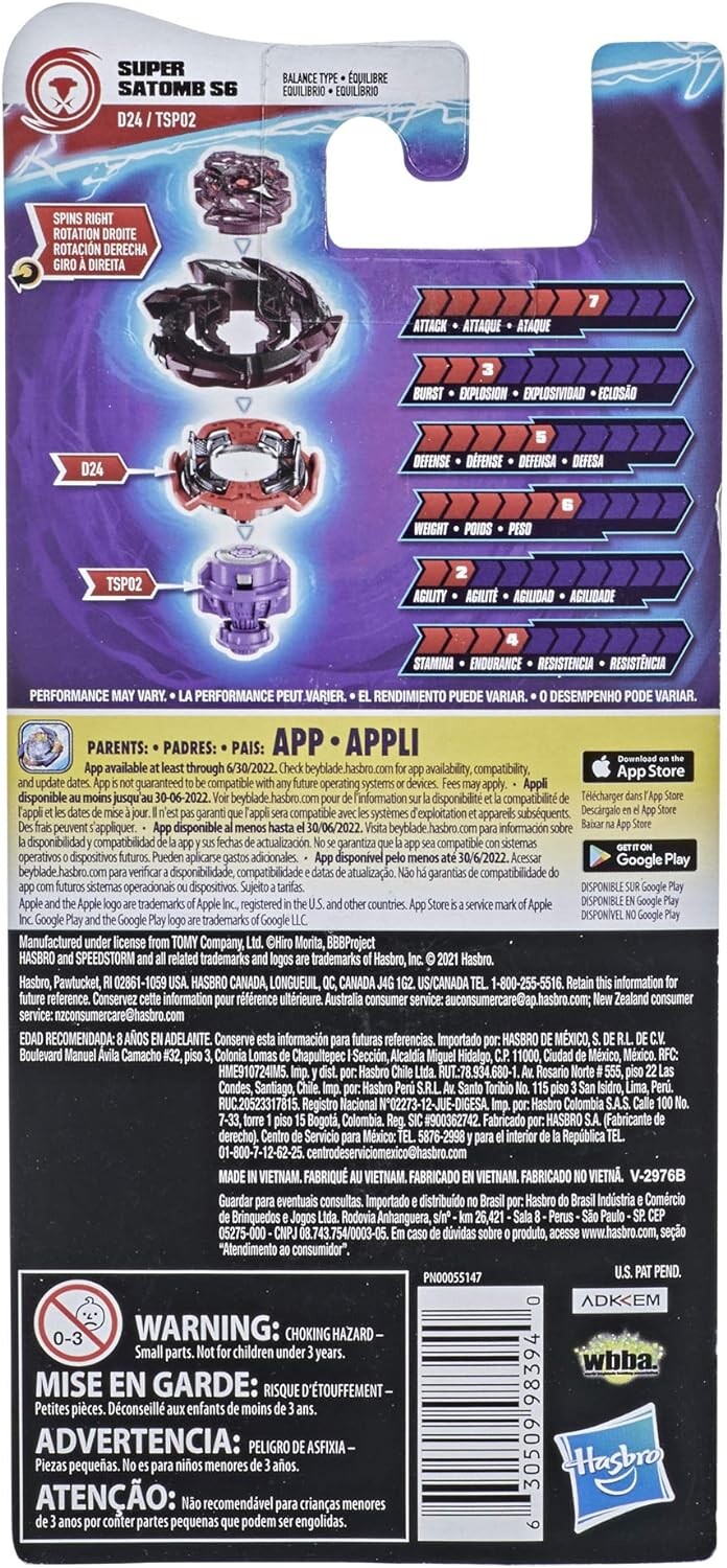Beyblade Burst Surge Speedstorm "Super Satomb S6" Kreisel ...