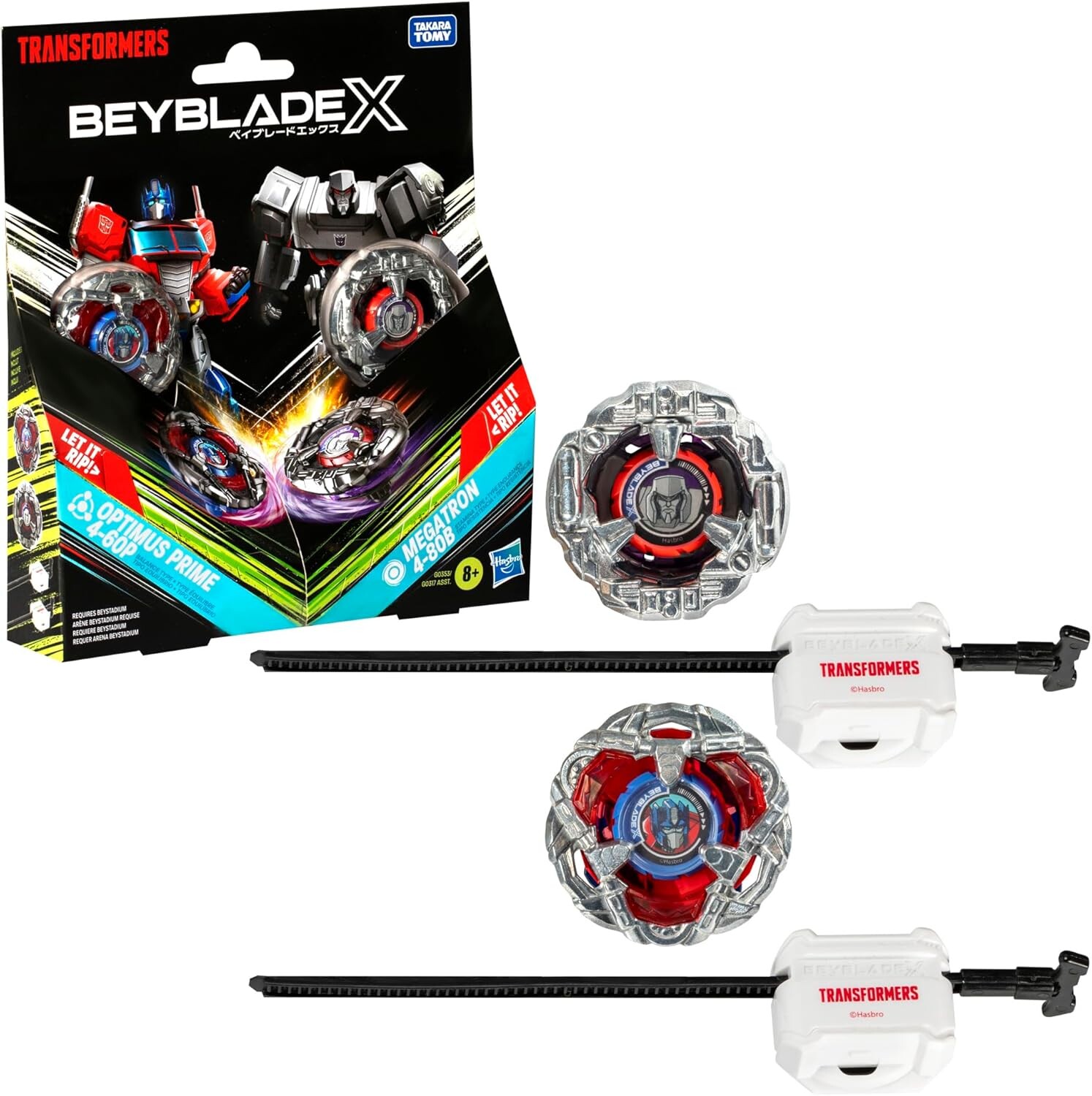 Transformers Beyblade X Optimus Prime 4-60P vs Megatron 4-80B Kreisel ...